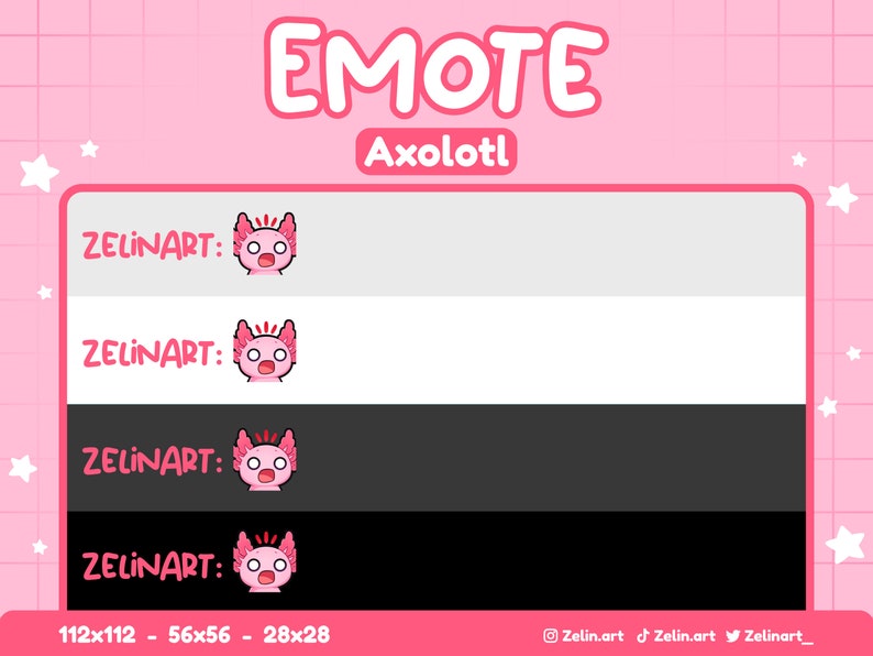 Pink Axolotl Shocked Jadep / Emote para Twitch, Discord y YouTube ...