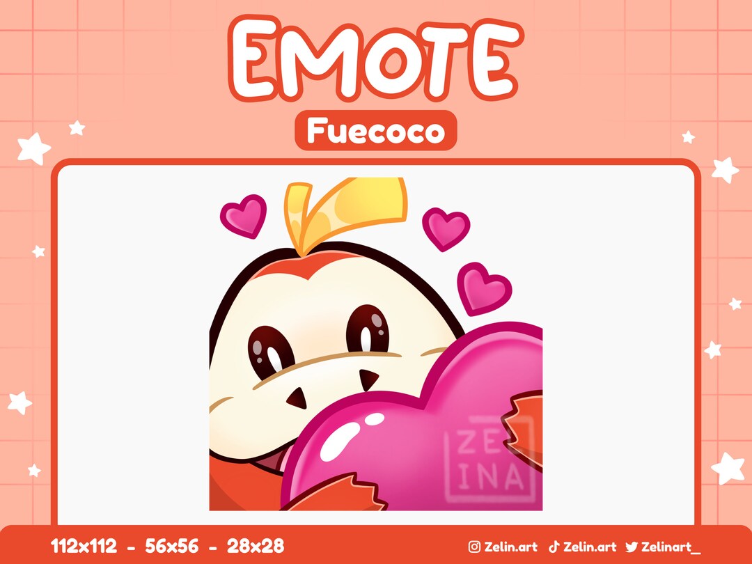 Fuecoco Heart Love | Emote for Twitch, Discord and Youtube | Stream ...
