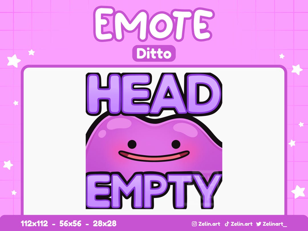 Ditto Head Empty | Emote for Twitch, Discord and Youtube | Stream ...