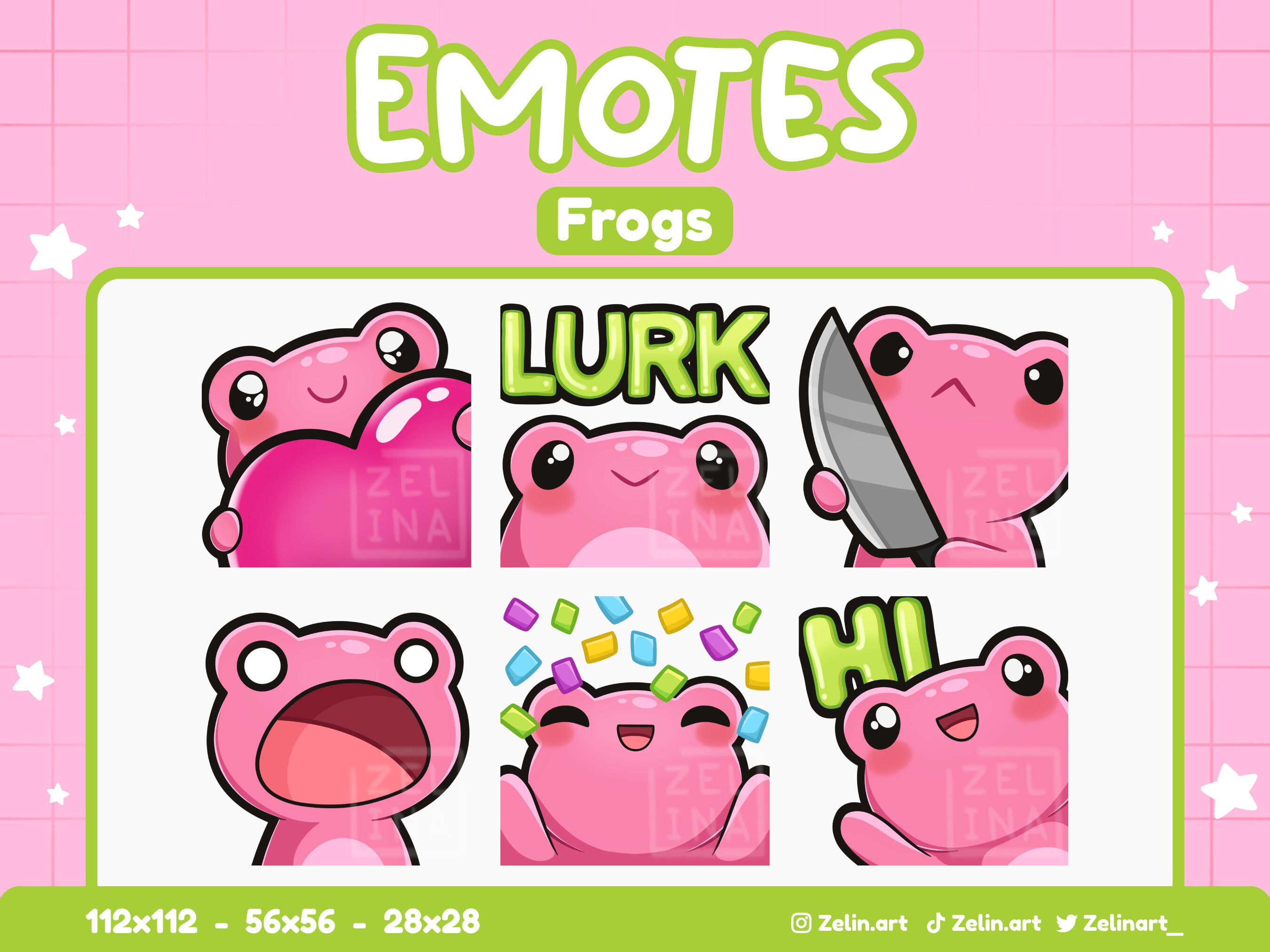 Frogs | Emote Bundle for Twitch, Discord and Youtube | Stream Assets ...