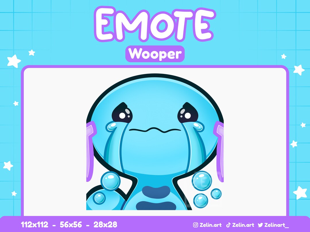 Wooper Sad Crying | Emote for Twitch, Discord and Youtube | Stream ...