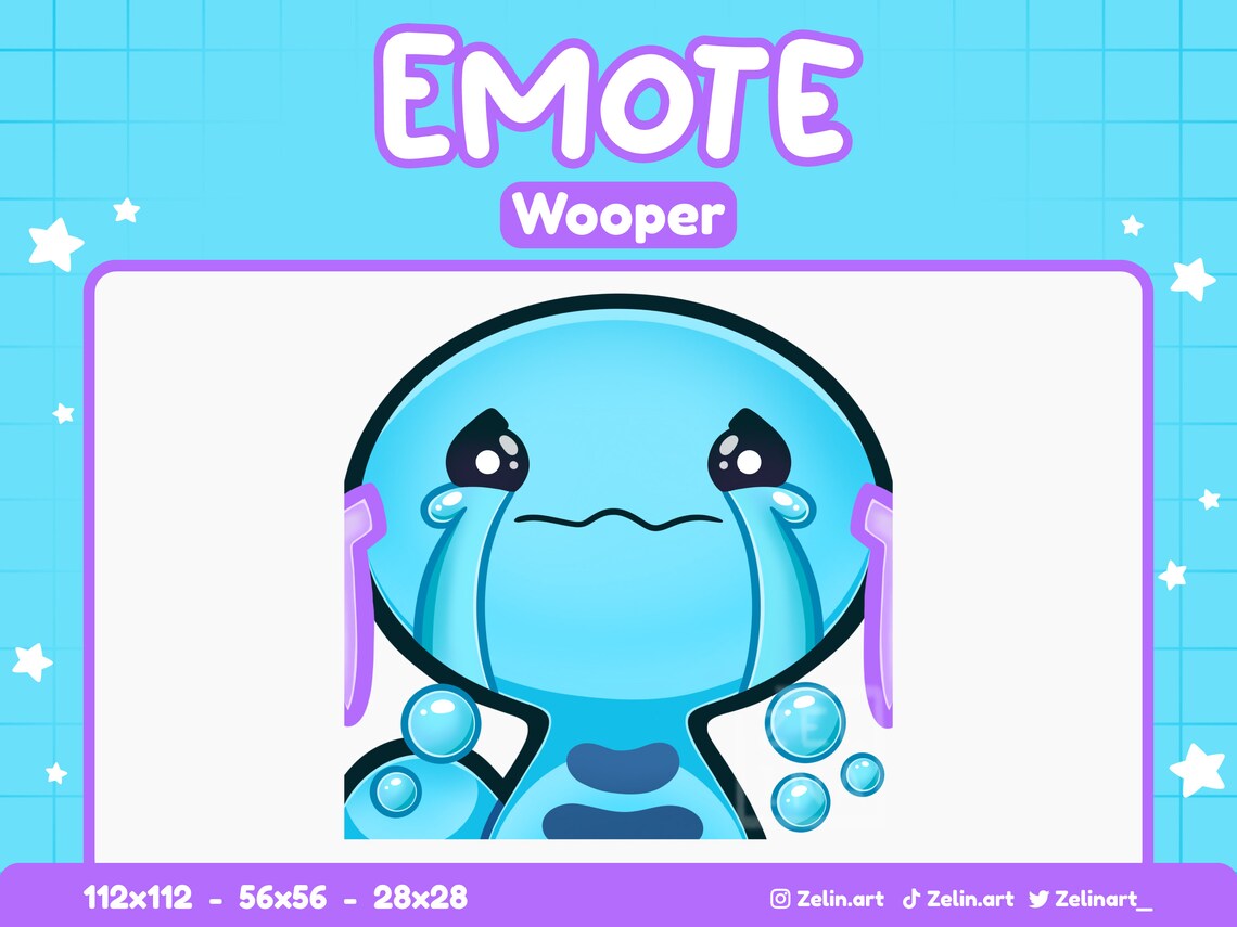 Wooper Sad Crying | Emote for Twitch, Discord and Youtube | Stream ...