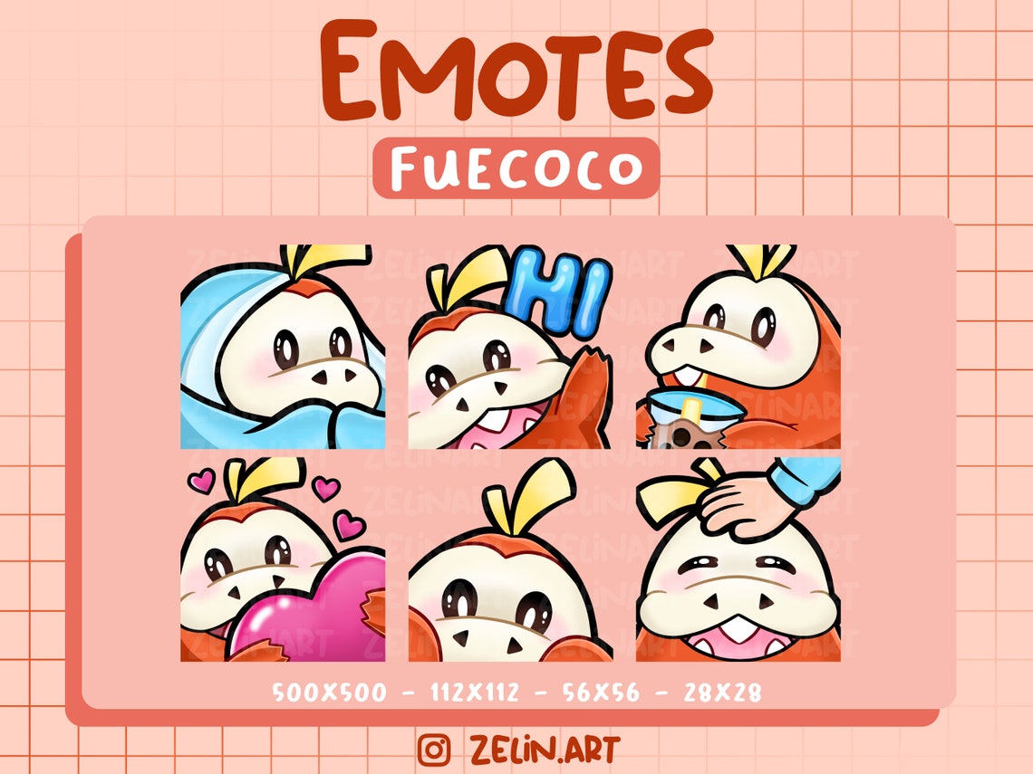 Cute Fuecoco Pokemon Emote Bundle for Twitch Discord and - Etsy Canada