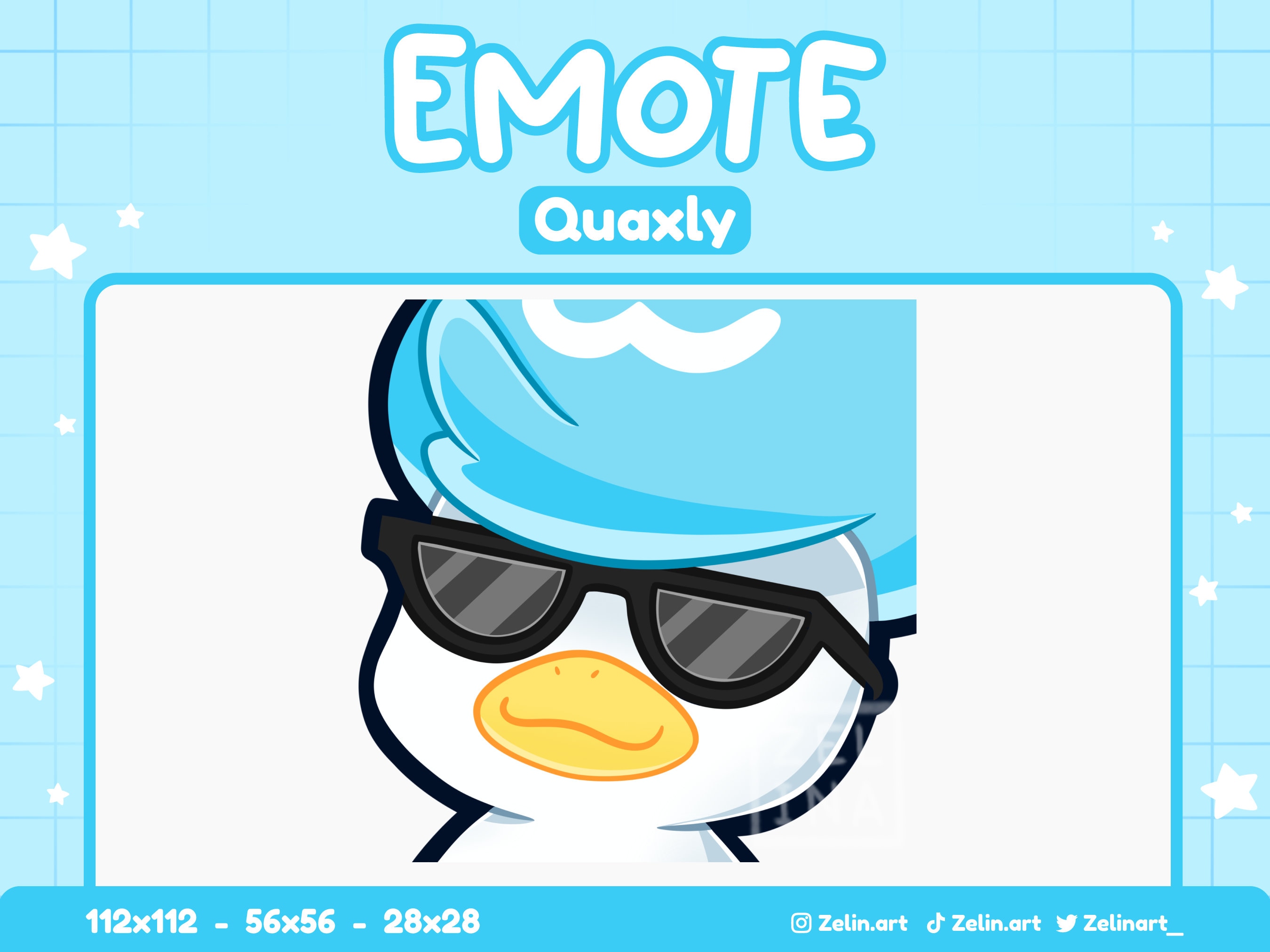 Quaxly Cool Sunglasses | Emote for Twitch, Discord and Youtube | Stream ...
