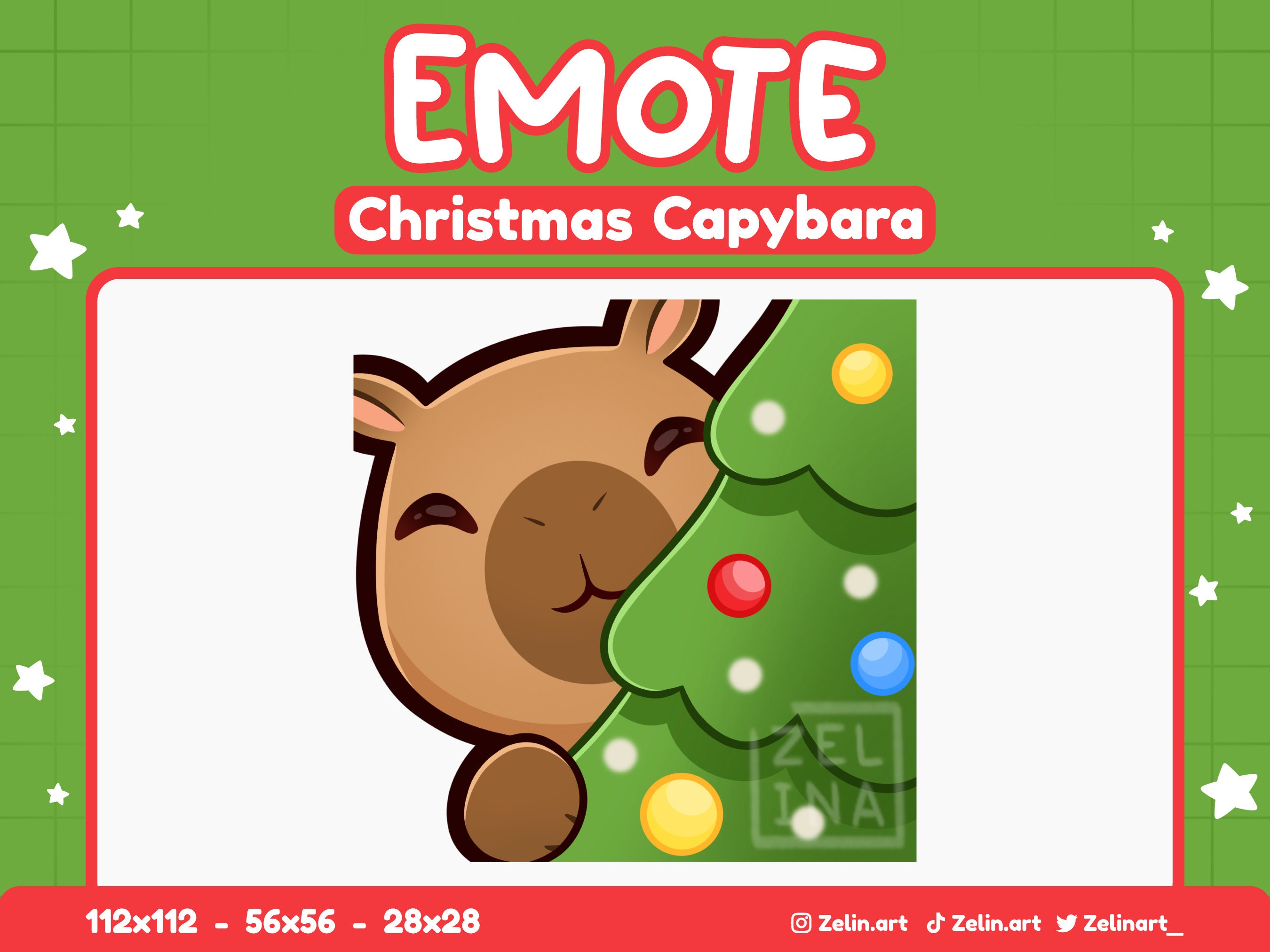 Christmas Capybara Xmas Tree | Emote for Twitch, Discord and Youtube ...