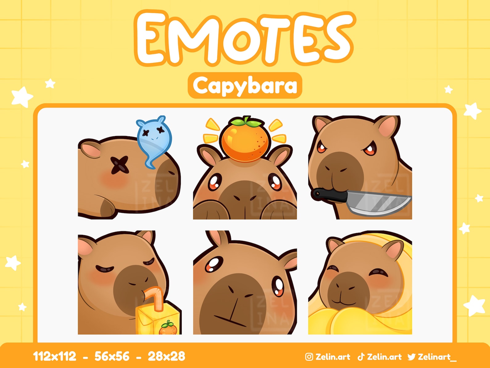 Capybara Stream Package | Overlays, Scenes, Emotes, Sub Badges, Cam ...