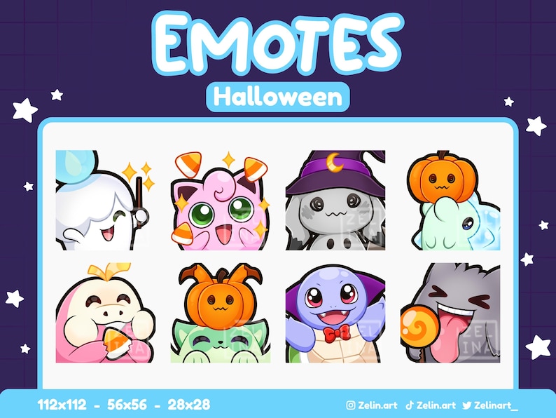 Shiny Halloween | 8 Emotes Bundle for Twitch, Discord and Youtube ...