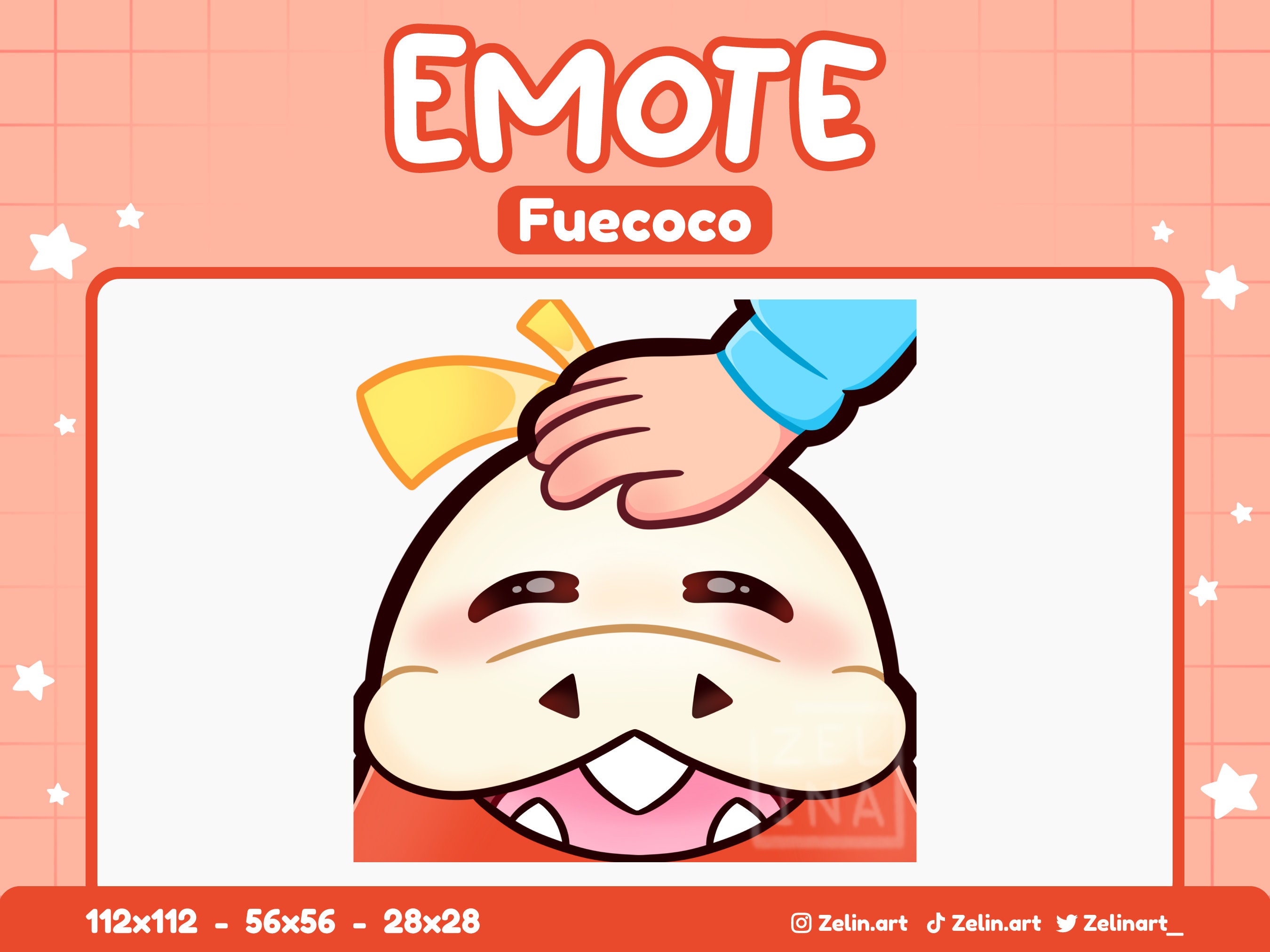 Fuecoco Pet Emote for Twitch, Discord and Youtube Stream Assets, Cute ...