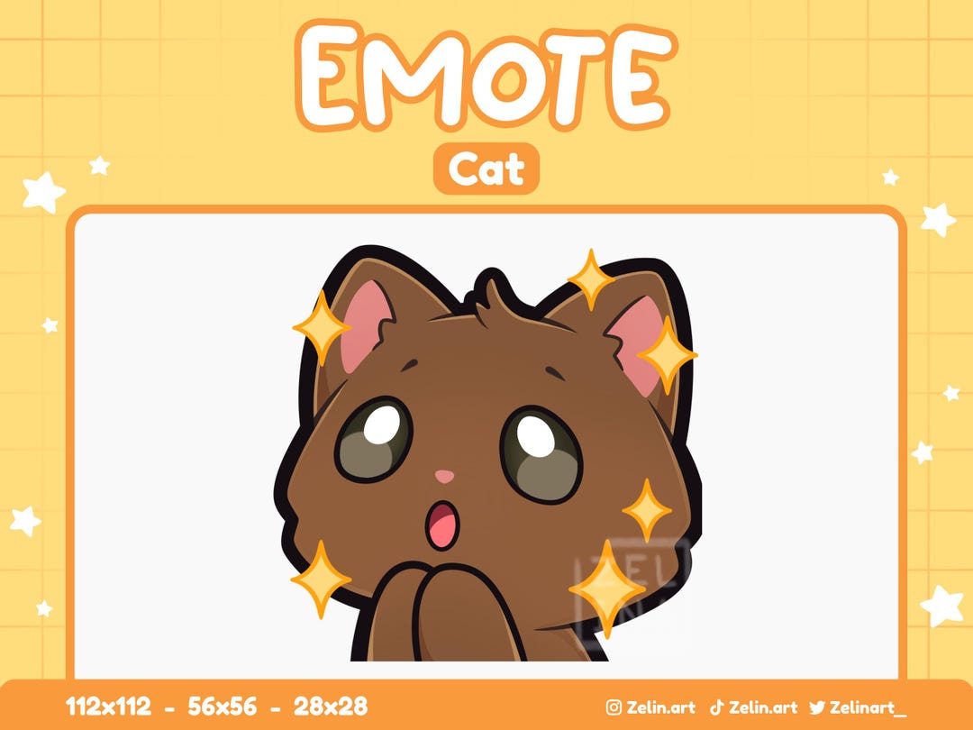 Brown Cat Sparkle Woah | Emote Bundle for Twitch, Discord and Youtube ...