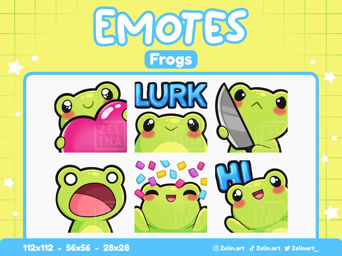 Frogs | Emote Bundle for Twitch, Discord and Youtube | Stream Assets ...