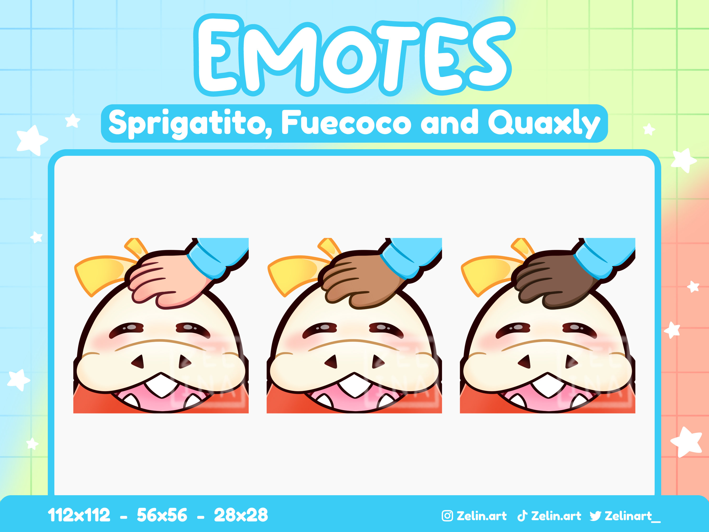 Sprigatito, Fuecoco and Quaxly | 18 Emotes MEGA PACK for Twitch ...