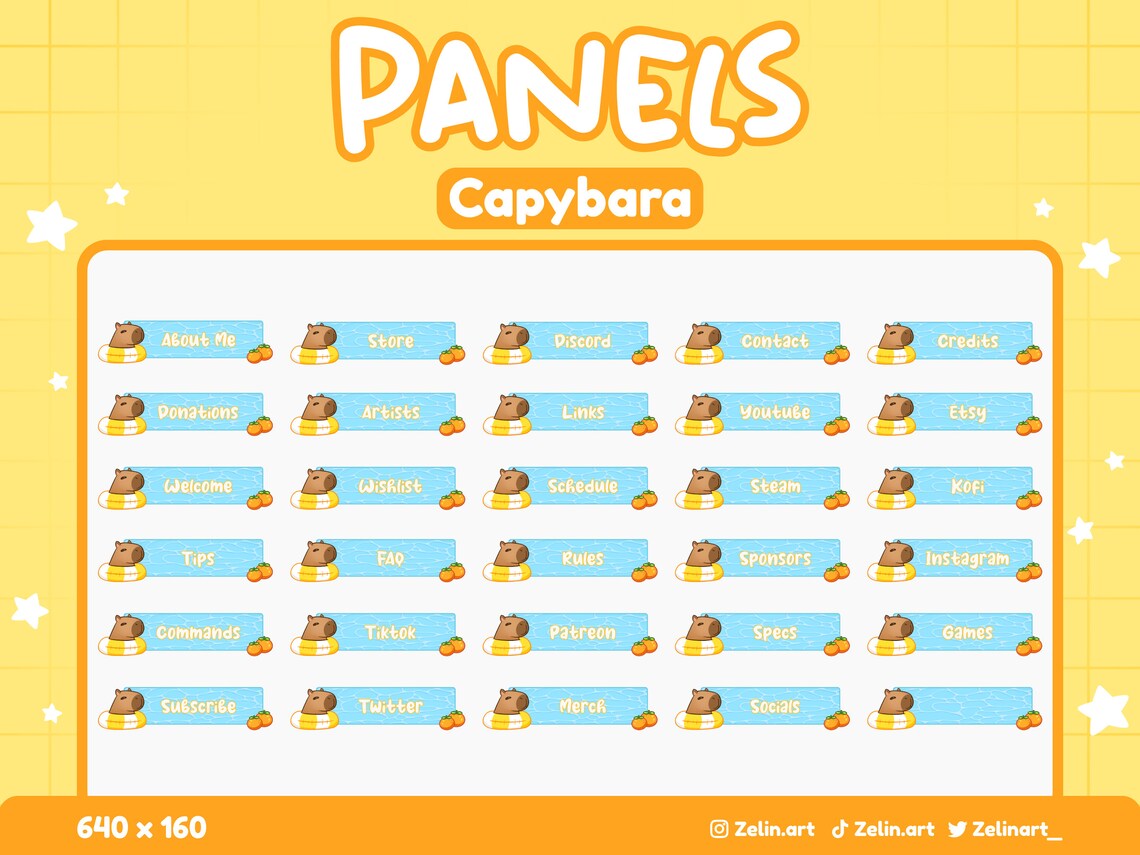 Capybara Stream Package | Overlays, Scenes, Emotes, Sub Badges, Cam ...