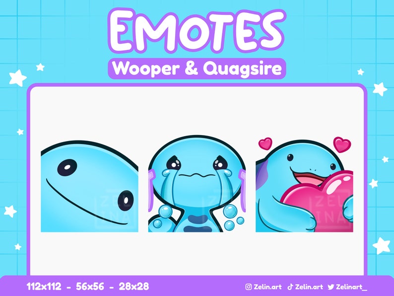 Wooper & Quagsire | Emote Bundle for Twitch, Discord and Youtube ...