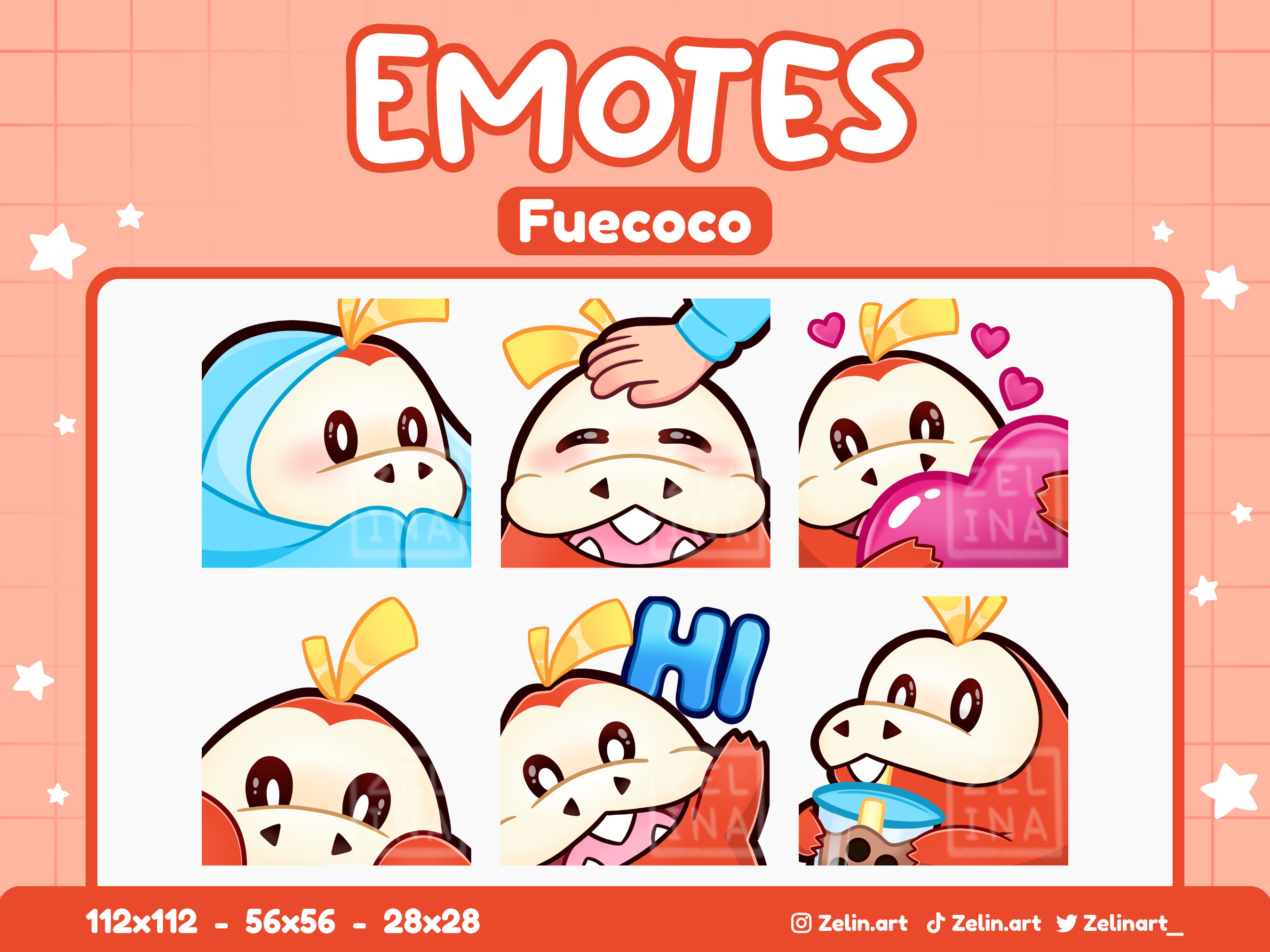 Fuecoco | Emote Bundle for Twitch, Discord and Youtube | Stream Assets ...