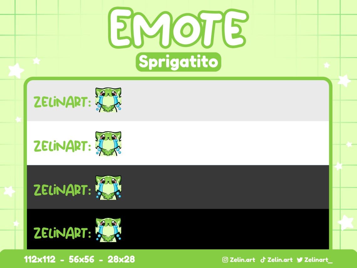 Sprigatito Cry Sad | Emote for Twitch, Discord and Youtube | Stream ...