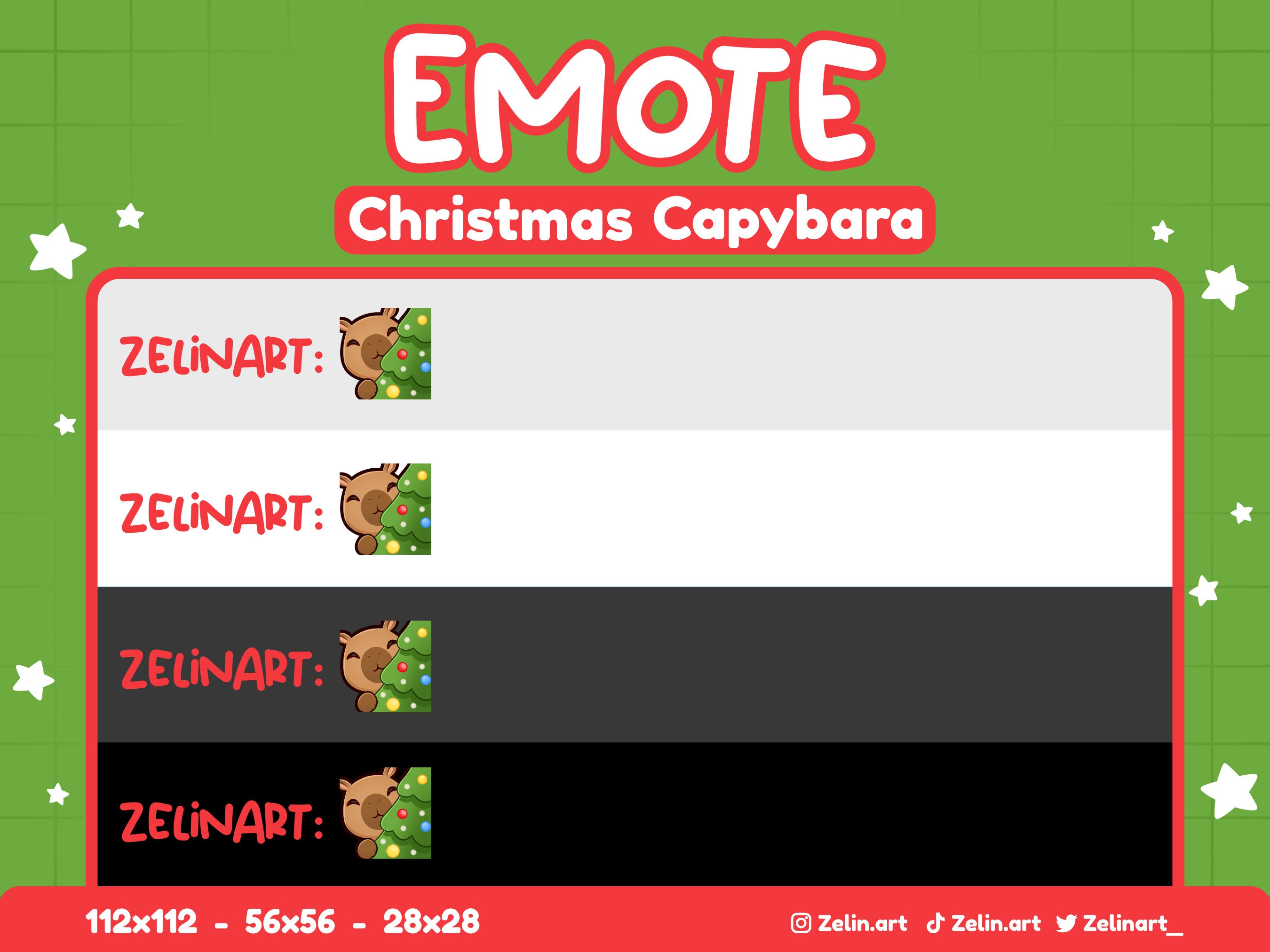 Christmas Capybara Xmas Tree | Emote for Twitch, Discord and Youtube ...