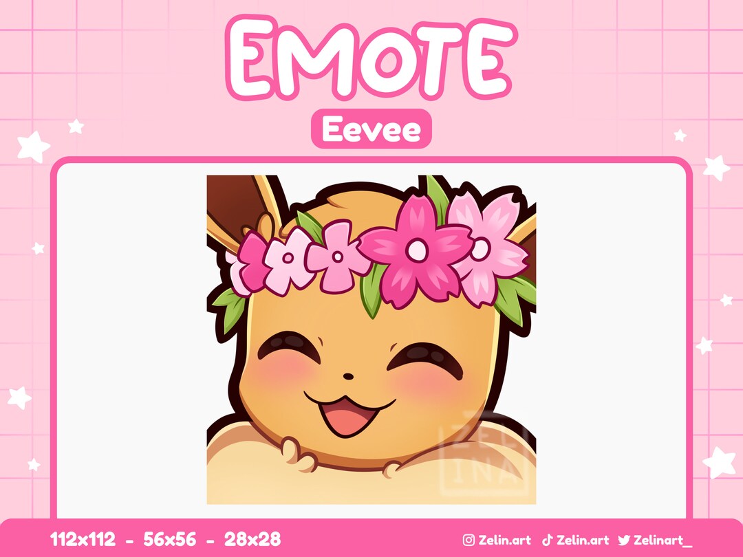 Eevee Flower Happy | Emote for Twitch, Discord and Youtube | Stream ...