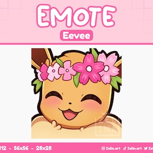Eevee Flower Happy | Emote for Twitch, Discord and Youtube | Stream ...