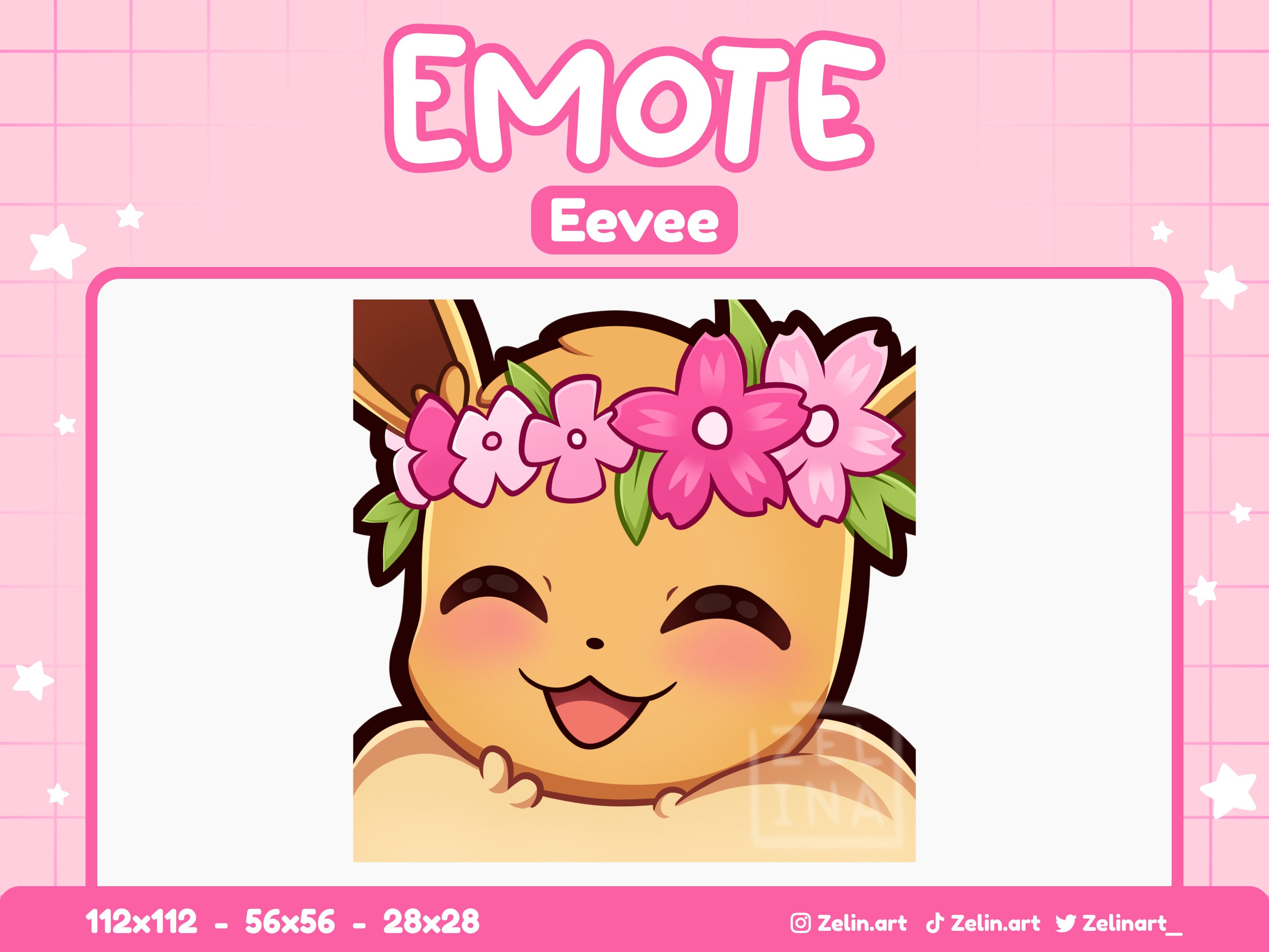 Eevee Flower Happy | Emote for Twitch, Discord and Youtube | Stream ...