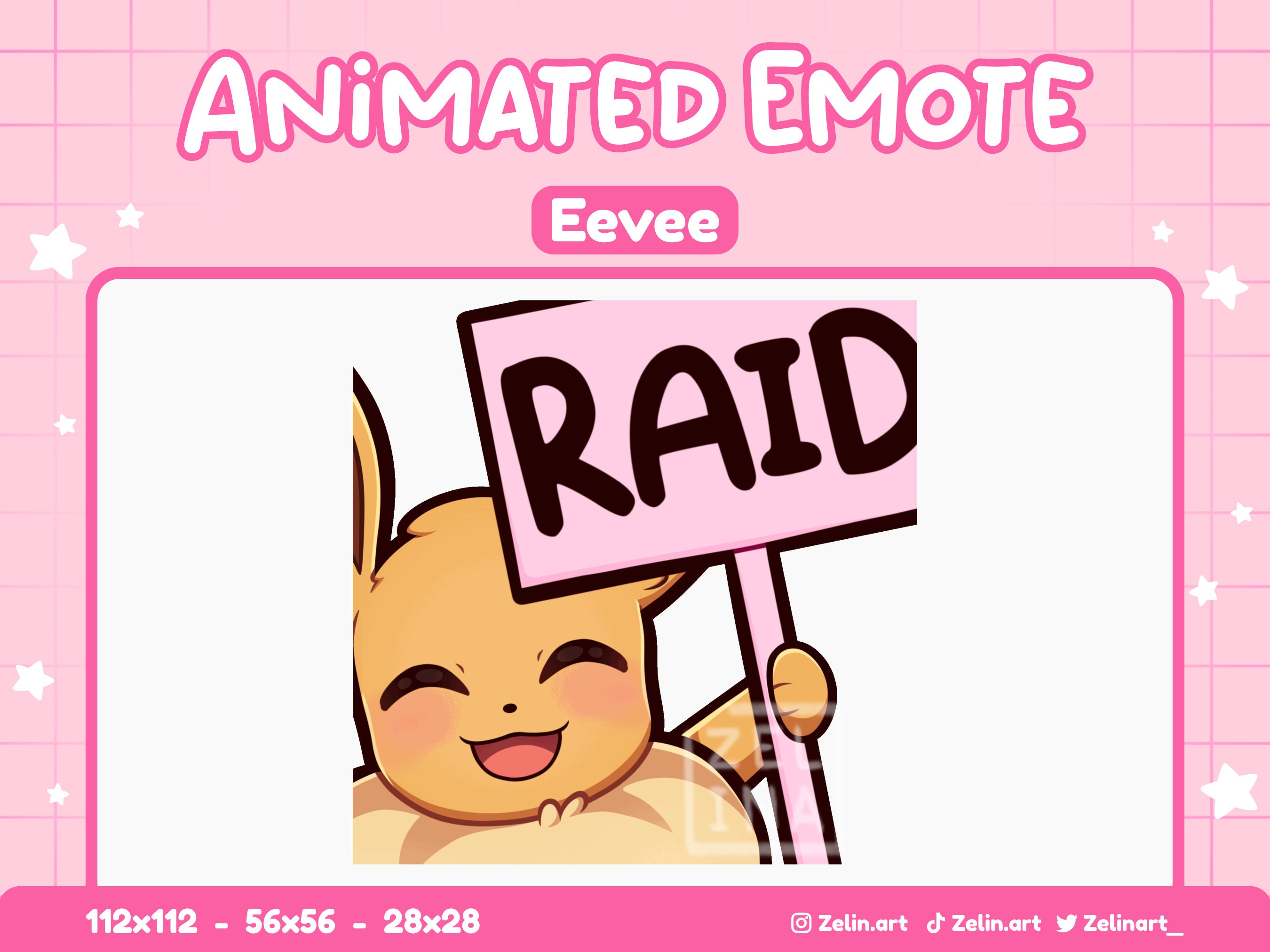 ANIMATED Eevee Raid | Emote for Twitch, Discord and Youtube | Stream ...
