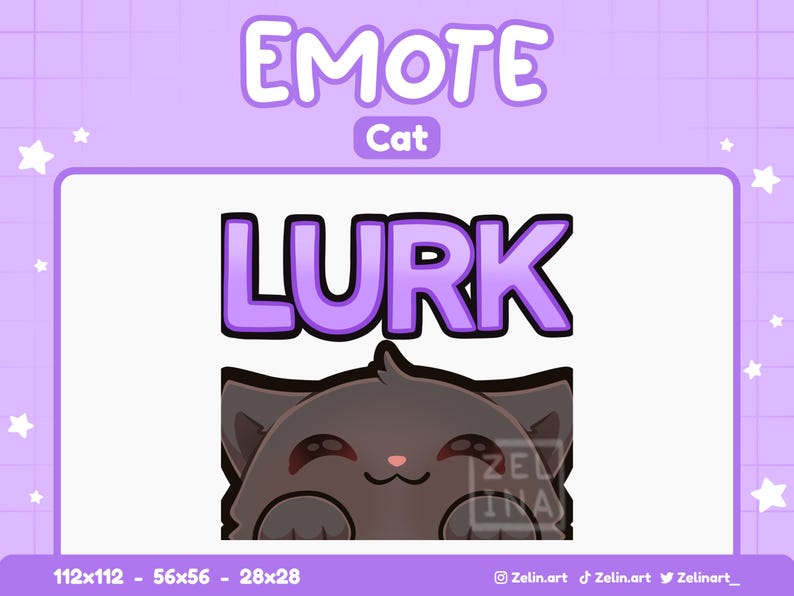 Black Cat Lurk Peek | Emote for Twitch, Discord and Youtube | Stream ...