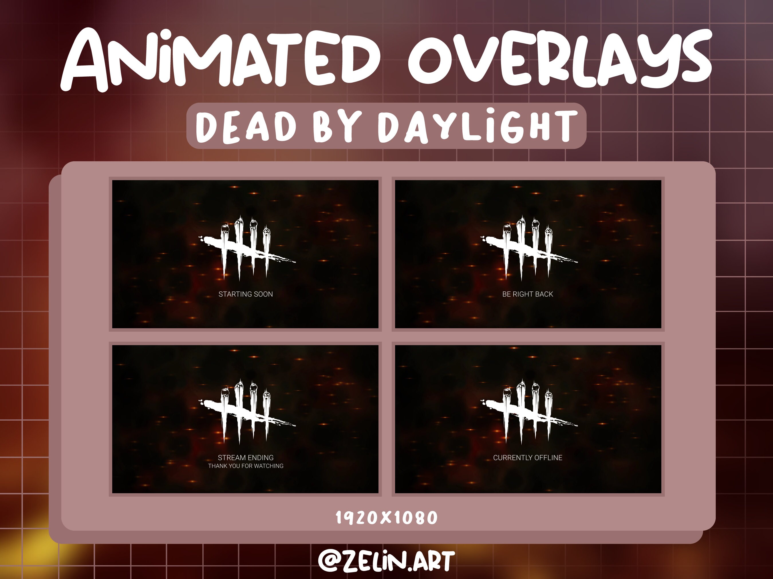 DBD ANIMATED Overlays/scenes for Twitch and Youtube Starting, Be Right ...