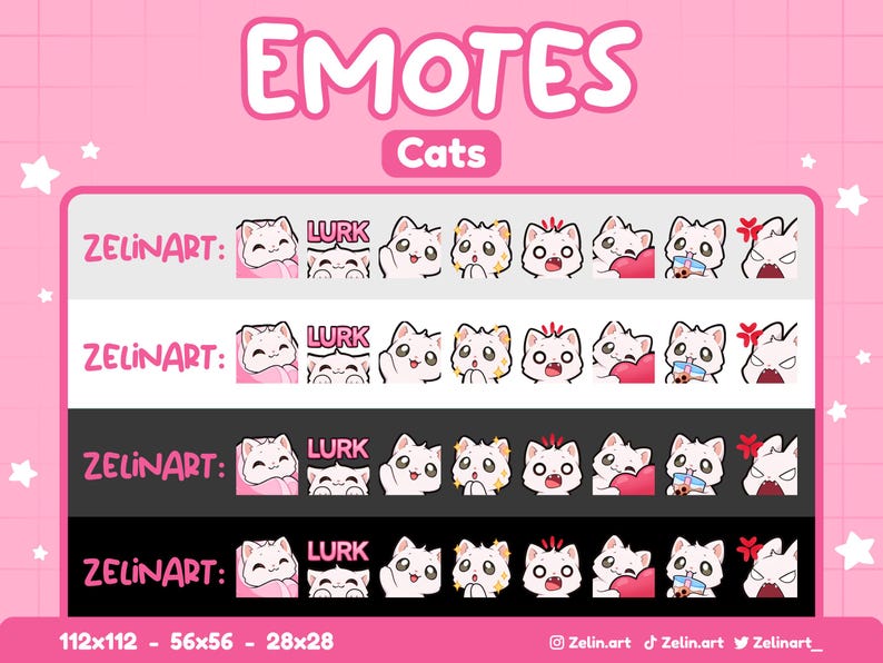 White Cats | Emote Bundle for Twitch, Discord and Youtube | Stream ...