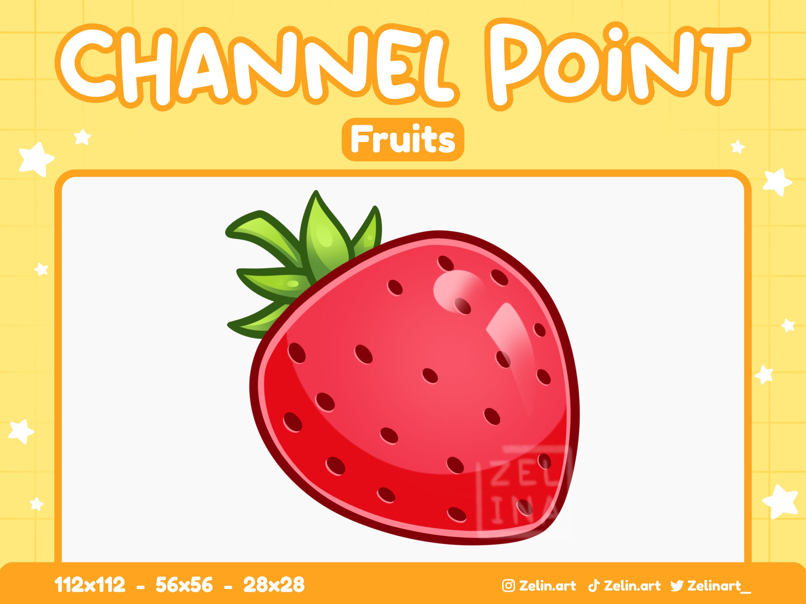 Strawberry Fruit | Channel Point / Emote for Twitch, Discord and ...
