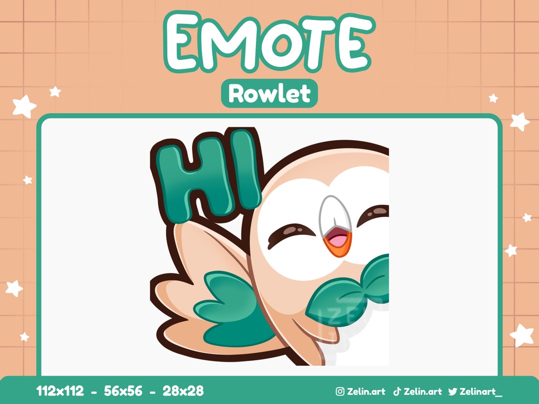 Rowlet Hi Wave | Emote for Twitch, Discord and Youtube | Stream Assets ...