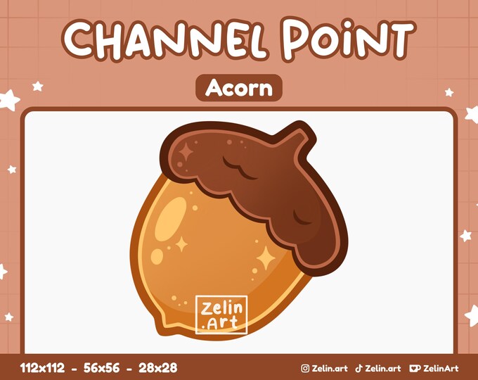 Kawaii You're Nuts Acorn Twitch + Discord Emote | Channel Points ...