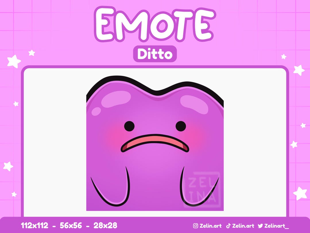 Ditto Sad | Emote for Twitch, Discord and Youtube | Stream Assets, Cute ...
