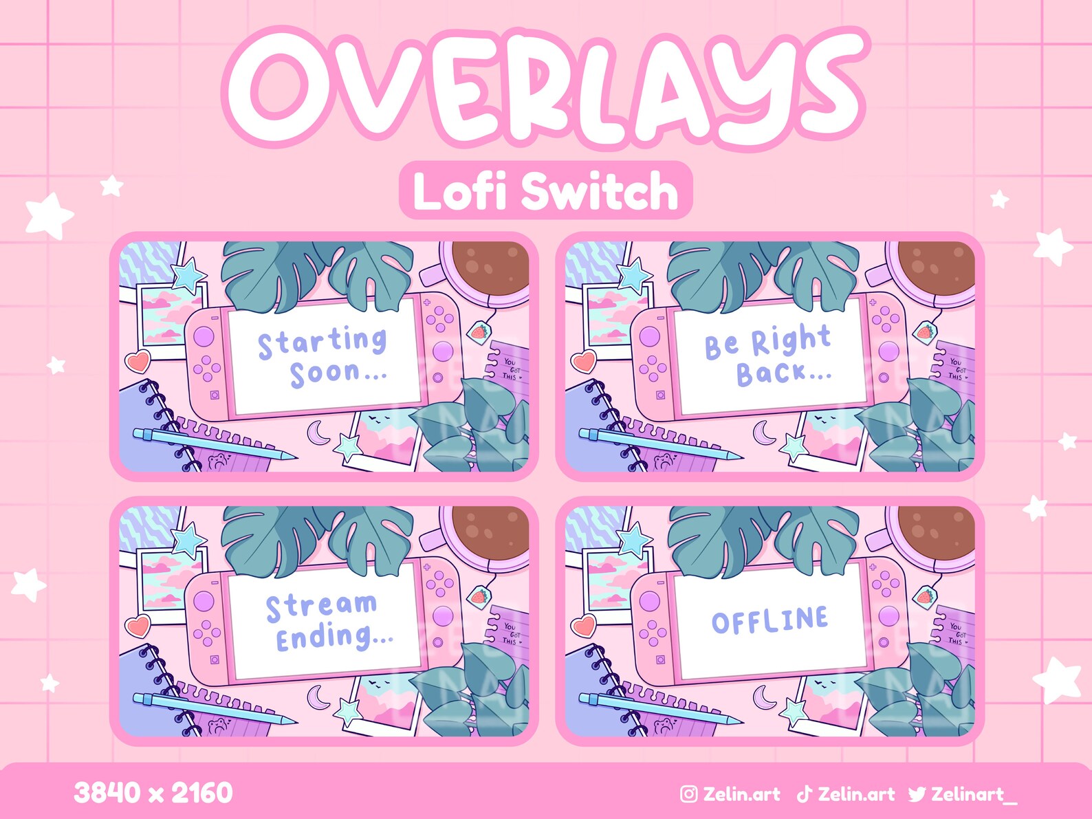 ANIMATED Lofi Switch Overlays and Scenes for Twitch Starting, BRB, Ending, Offline, Gameplay ...