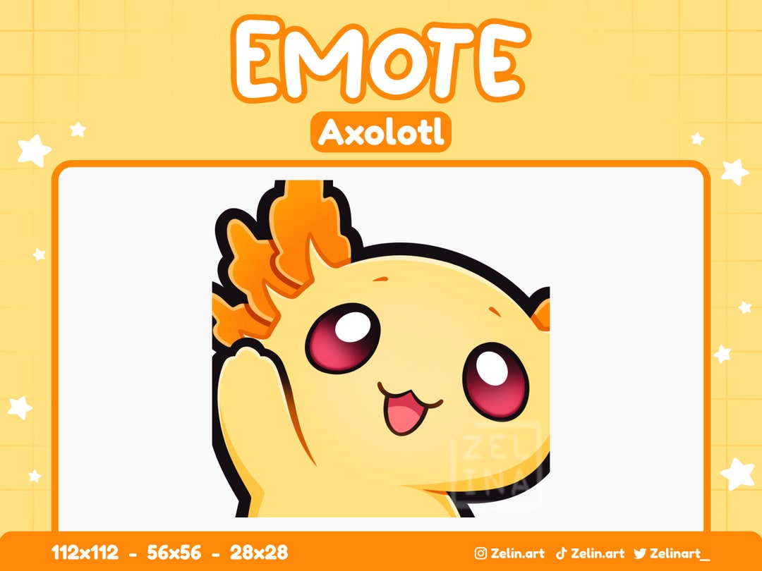 Yellow Axolotl Hi Wave | Emote for Twitch, Discord and Youtube | Stream ...