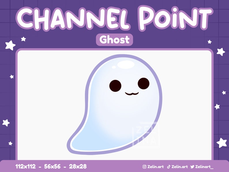 Halloween Cute Ghost | Channel Point / Emote for Twitch, Discord and ...