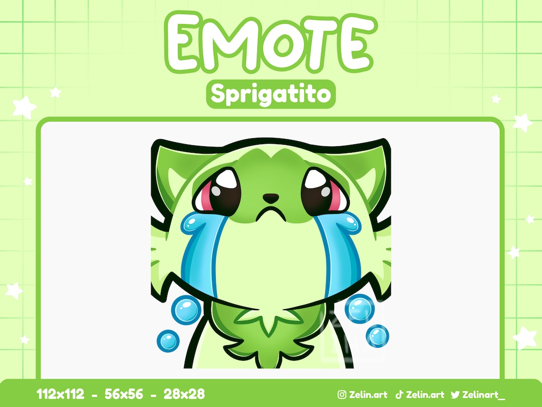 Sprigatito Cry Sad | Emote for Twitch, Discord and Youtube | Stream ...