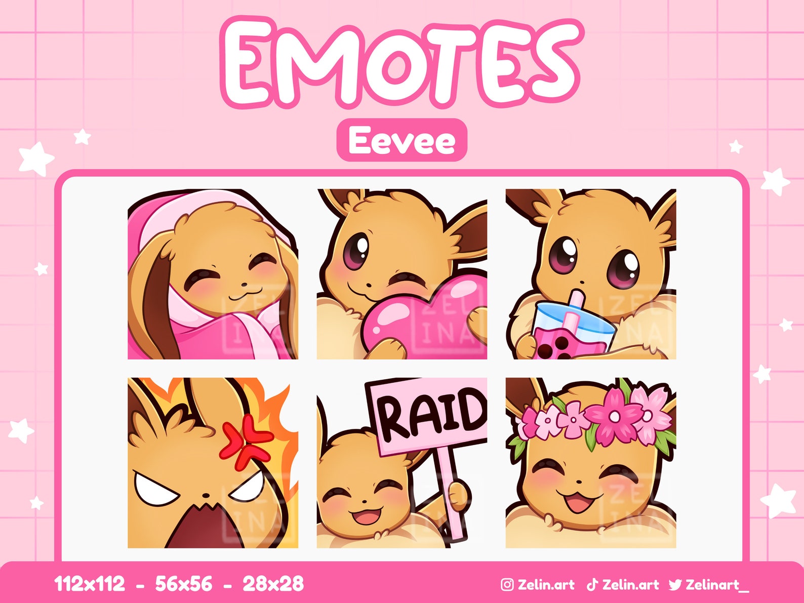 Eevee | Emote Bundle for Twitch, Discord and Youtube | Stream Assets ...