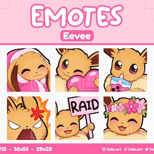 Eevee | Emote Bundle for Twitch, Discord and Youtube | Stream Assets ...