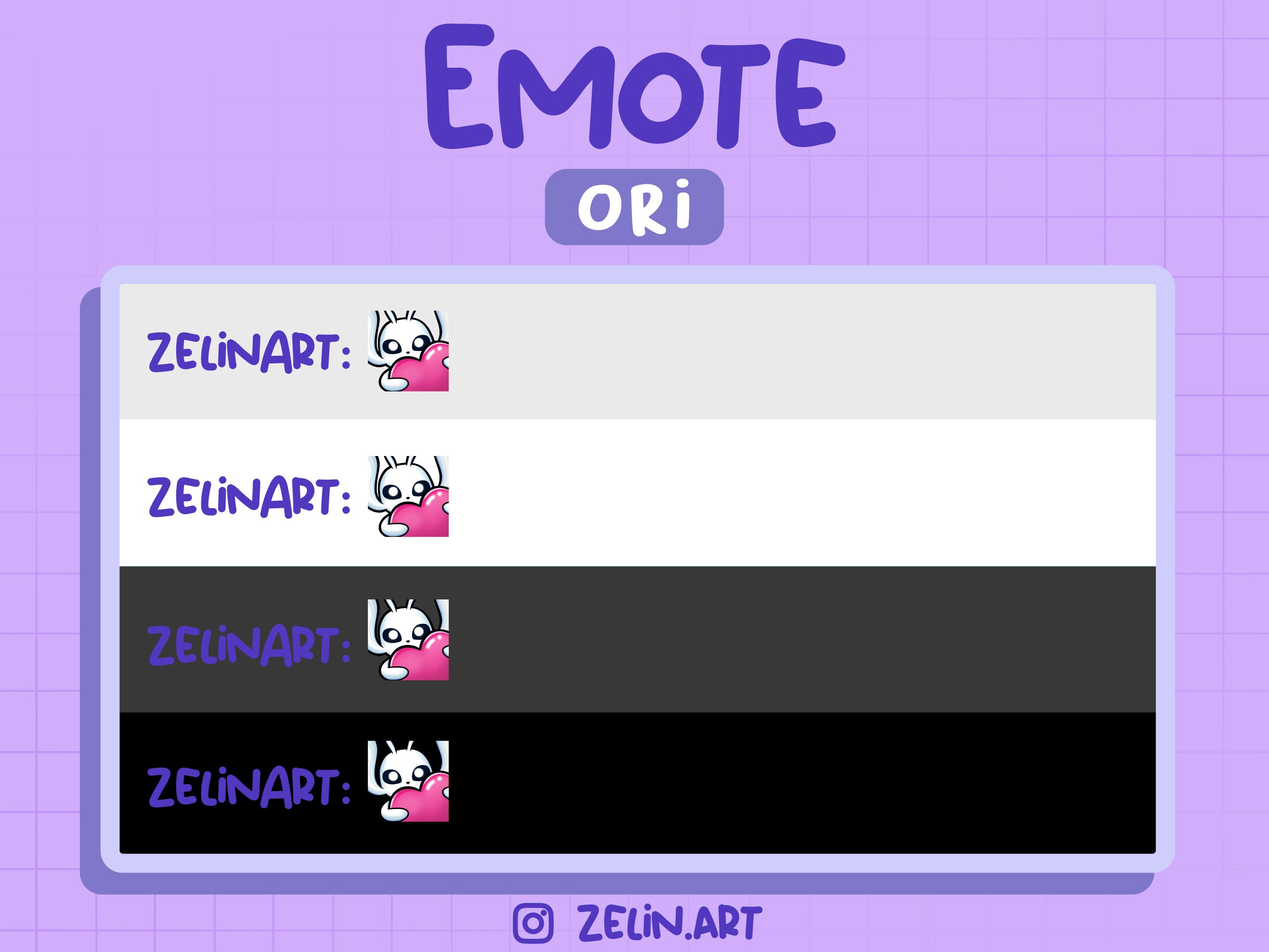 Cute Ori Heart Emote for Twitch, Discord and Youtube Streamer Graphics ...