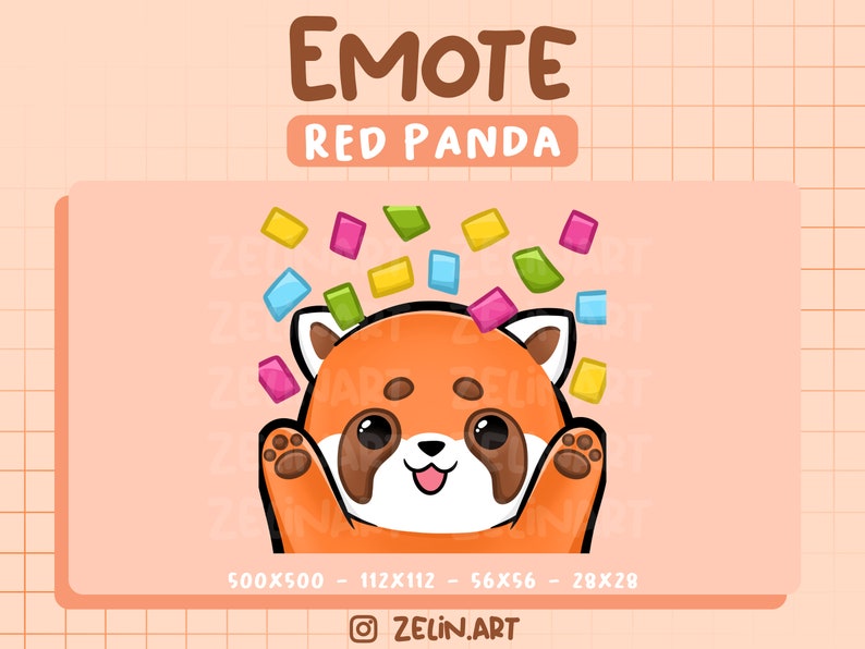 Cute Red Panda Celebrate Emote for Twitch Discord and Youtube - Etsy