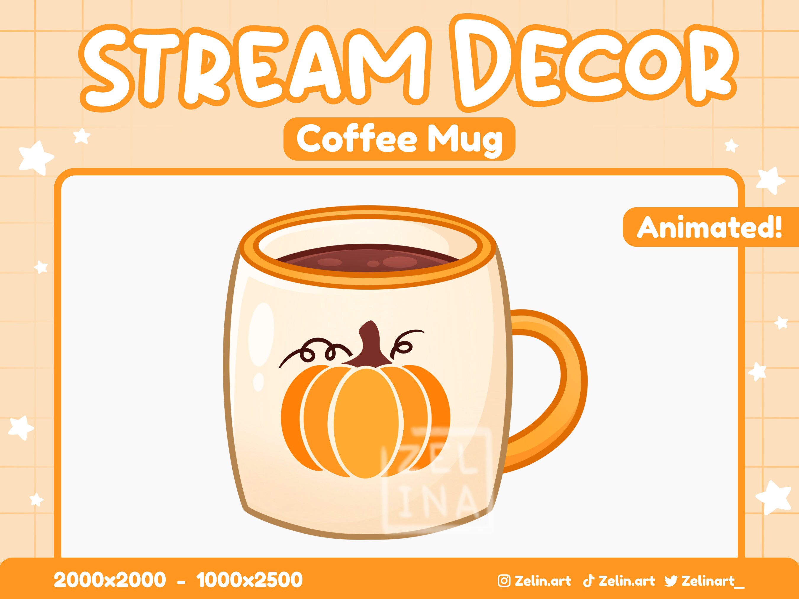 Autumn Leaf Coffee Mug | ANIMATED Stream Decoration for Twitch and ...