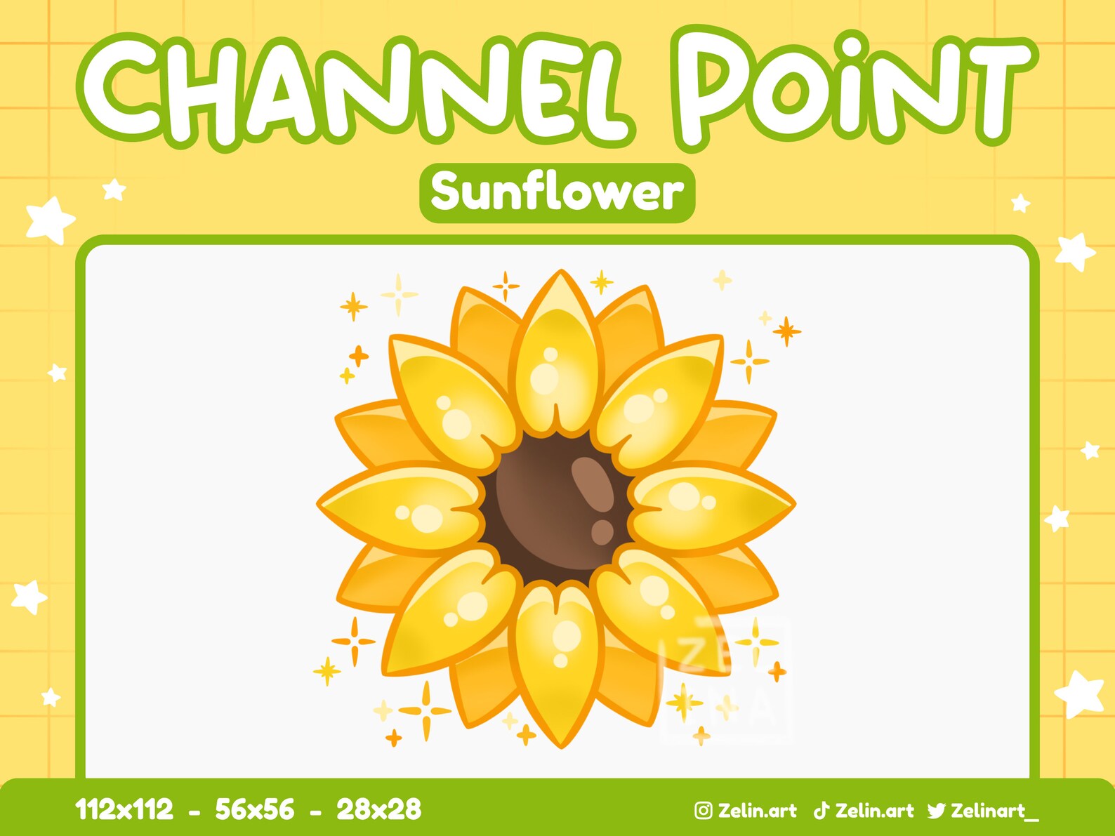 Sunflower | Channel Point / Emote for Twitch, Discord and Youtube | Stream Assets, Cute, Yellow ...