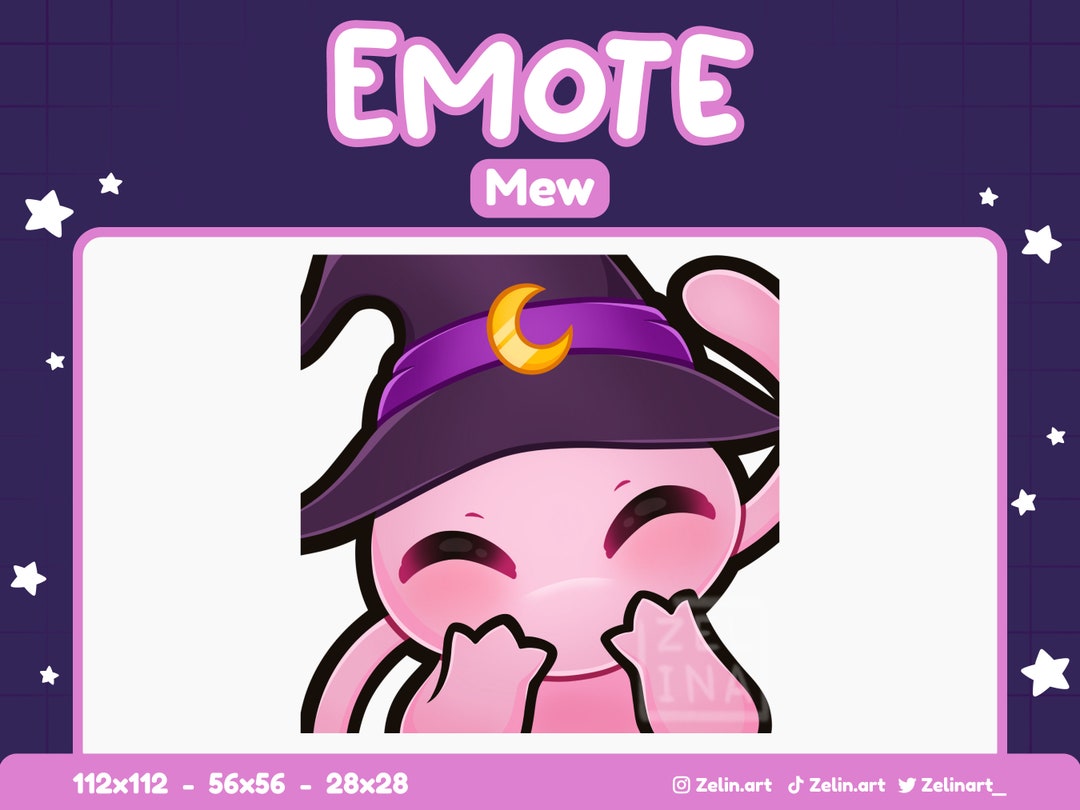 Mew Halloween Witch | Emote for Twitch, Discord and Youtube | Stream Assets, Cute, Pink - Etsy