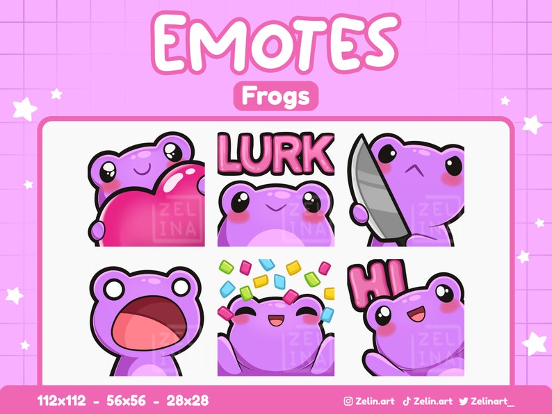 Frogs | Emote Bundle for Twitch, Discord and Youtube | Stream Assets ...