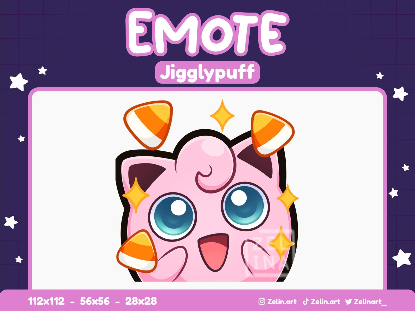 Jigglypuff Halloween Candy Corn | Emote for Twitch, Discord and Youtube ...