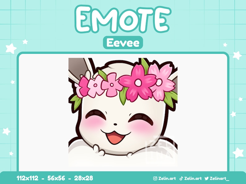 Shiny Eevee Flower Happy | Emote for Twitch, Discord and Youtube ...