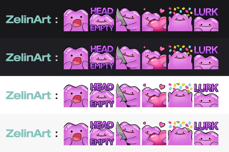 Cute Ditto Pokemon Emote Bundle for Twitch Discord and - Etsy