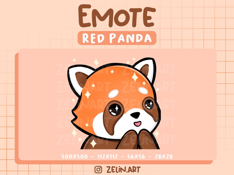 Cute Red Panda Woah Emote for Twitch, Discord and Youtube | Streamer ...