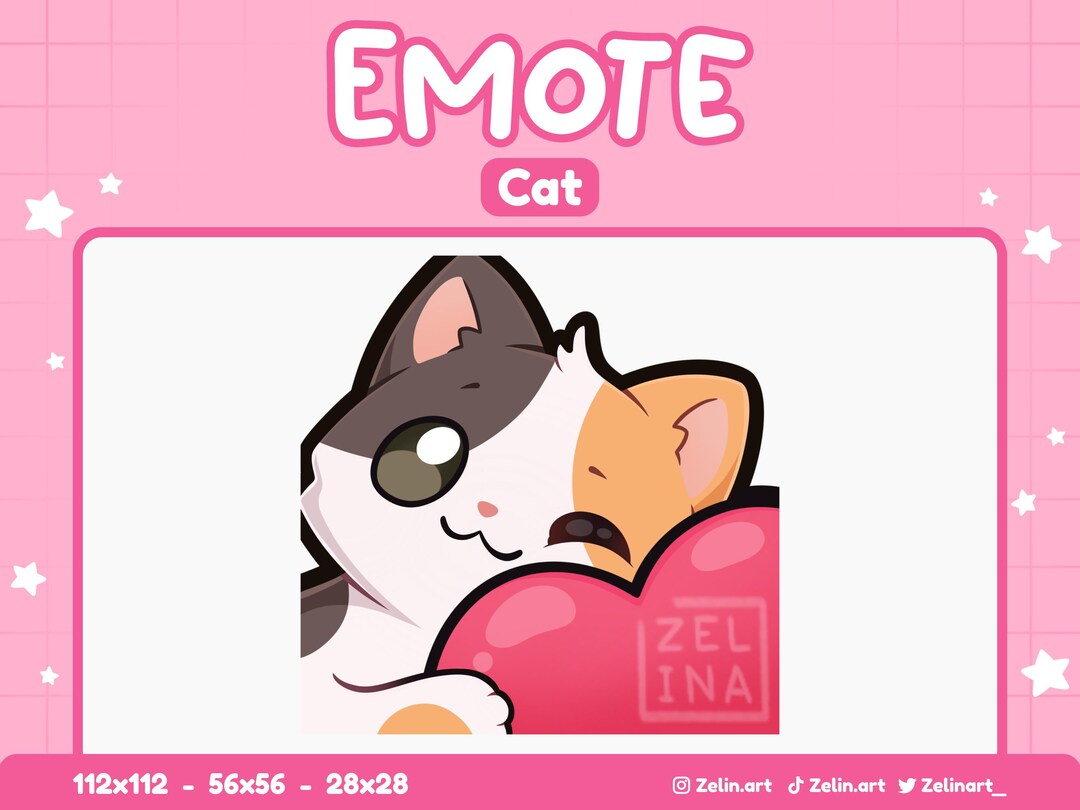 Calico Cat Heart Love | Emote for Twitch, Discord and Youtube | Stream ...