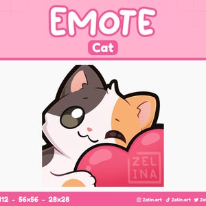 Calico Cat Heart Love | Emote for Twitch, Discord and Youtube | Stream ...