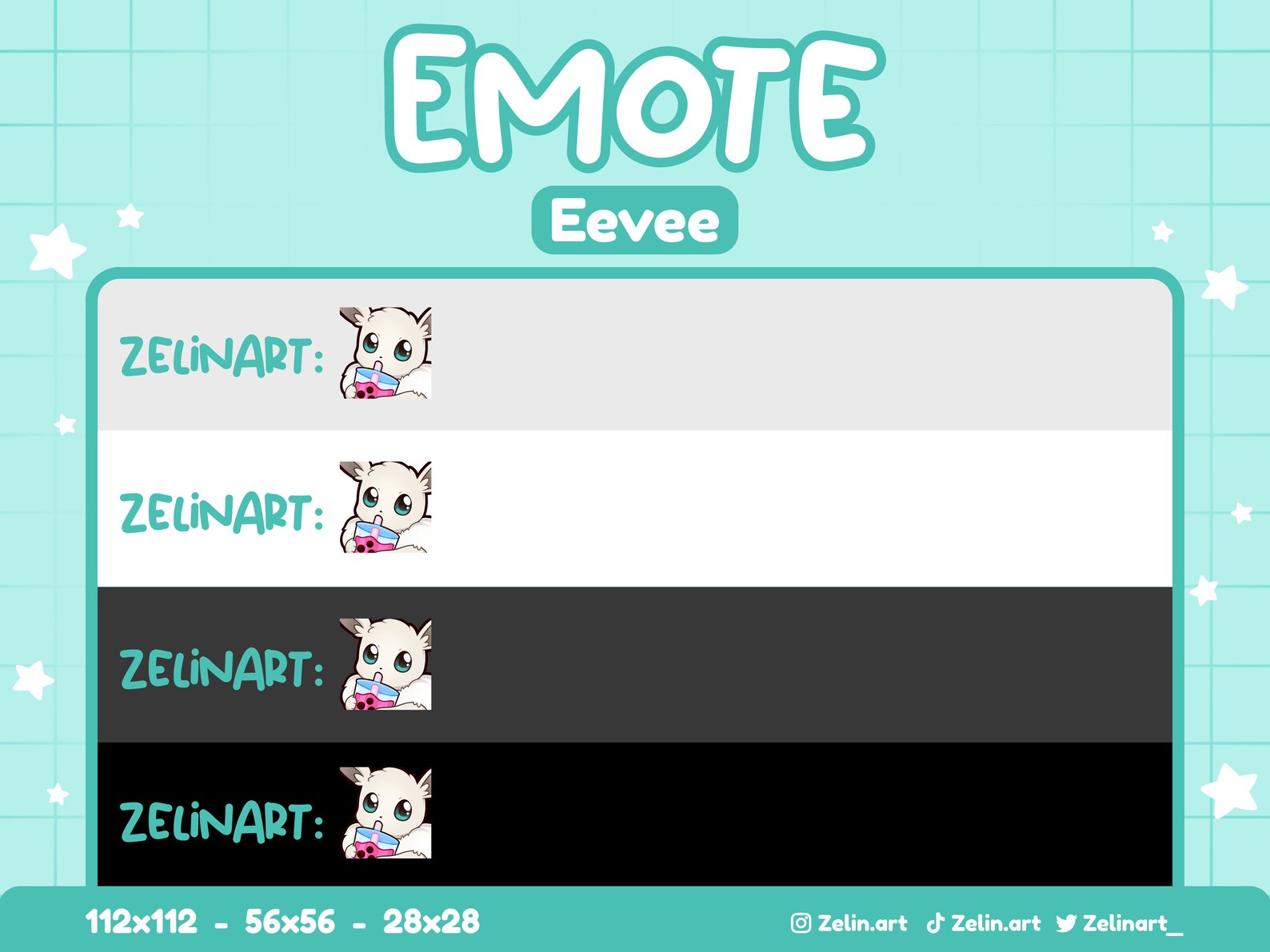 Shiny Eevee Boba Drink | Emote for Twitch, Discord and Youtube | Stream ...